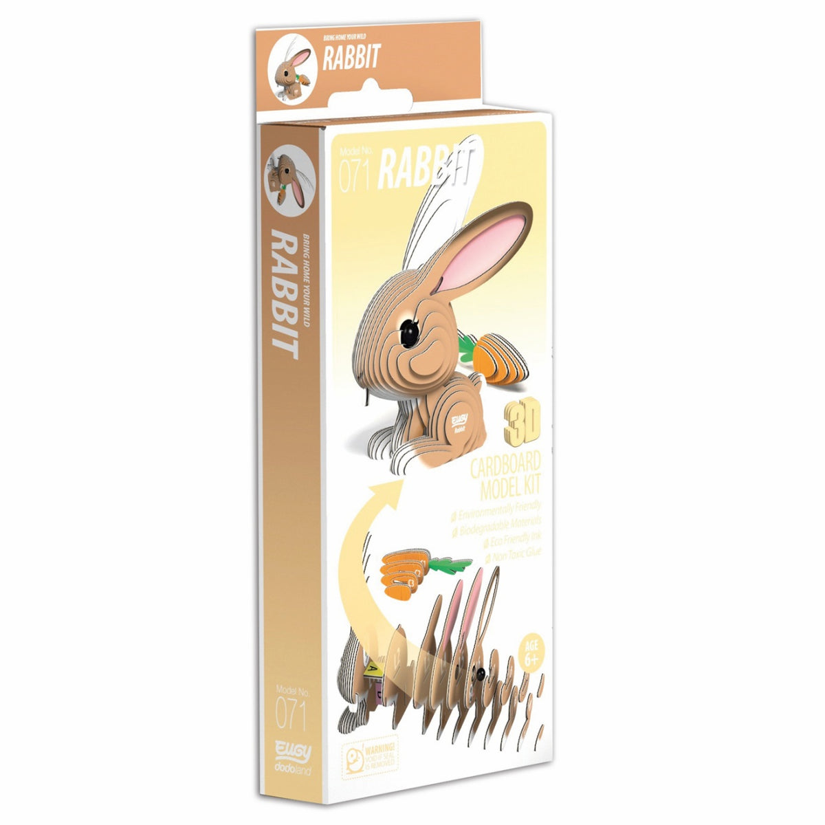 Eugy Rabbit 3D Cardboard Model Kit – Primary Colours - Lyme Regis, Dorset